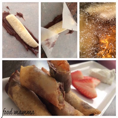 banana nutella spring rolls - Food Mamma